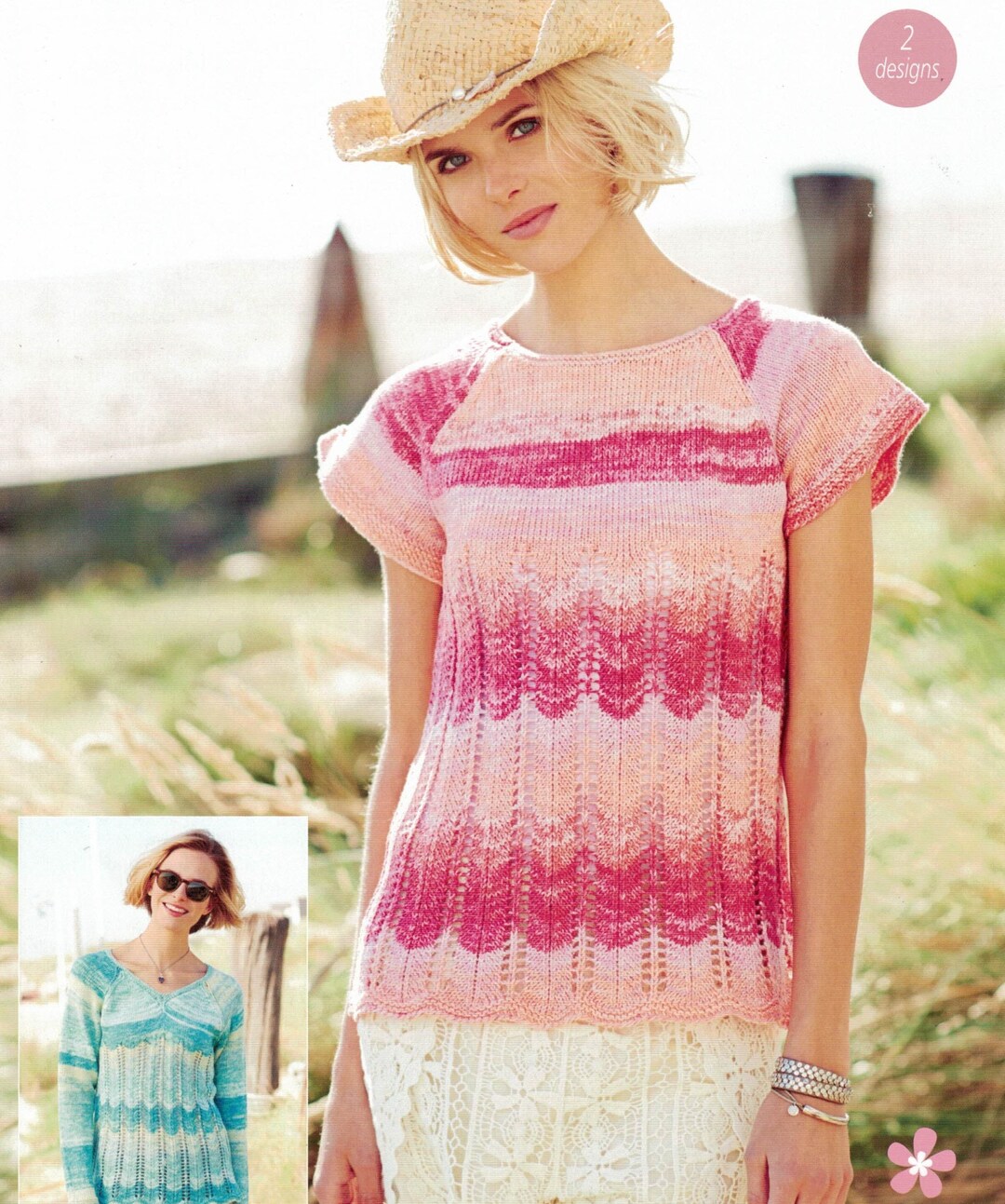 PDF Instant Download Knitting Pattern *summer Sweater & Top* DK Weight ...
