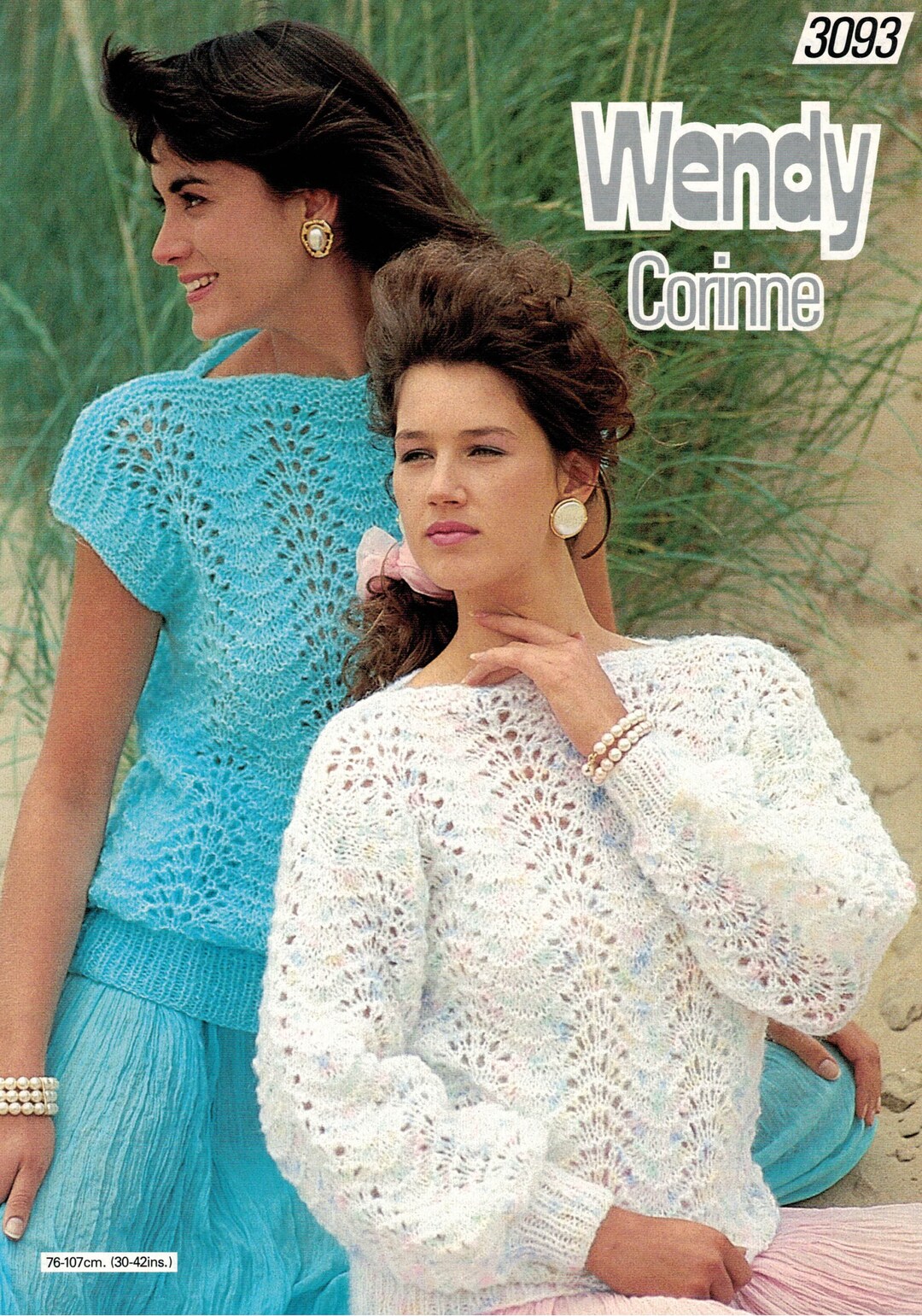 PDF Instant Download Knitting Pattern *chunky Lacy Sweaters* Wendy 3093 ...