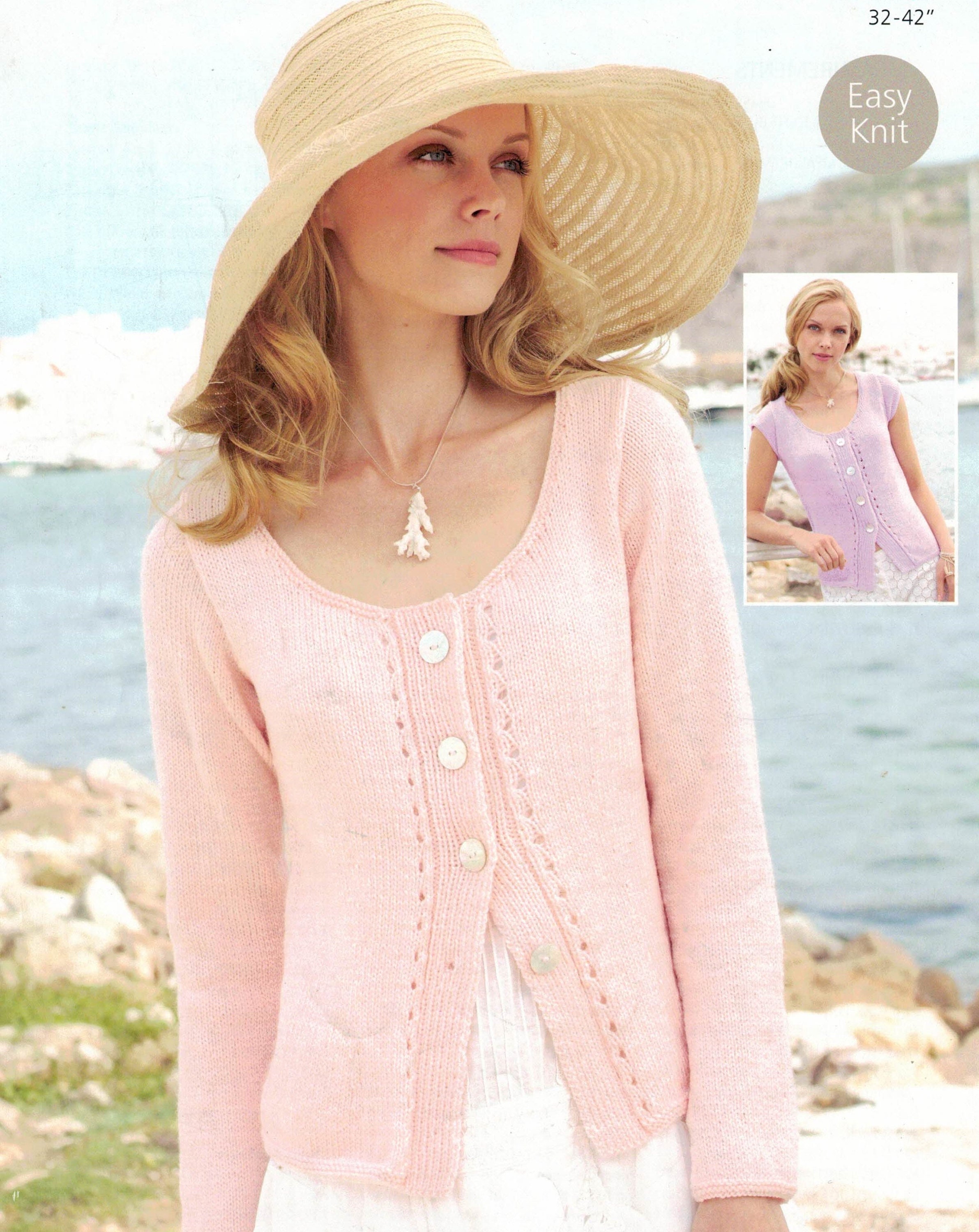 PDF Instant Download Knitting Pattern *easy Knit Cardigan Two Sleeve ...