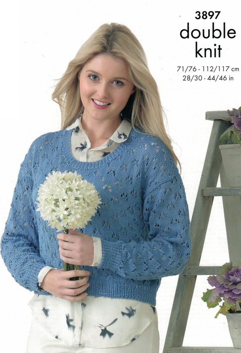 PDF Instant Download Knitting Pattern lace Cardigan and Sweater DK ...
