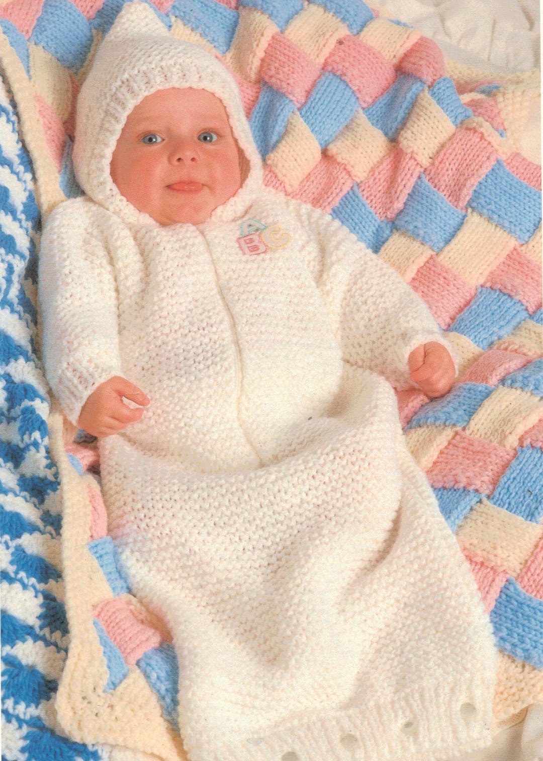 PDF Instant Download Knitting Pattern *baby Pram Suit and Blankets ...