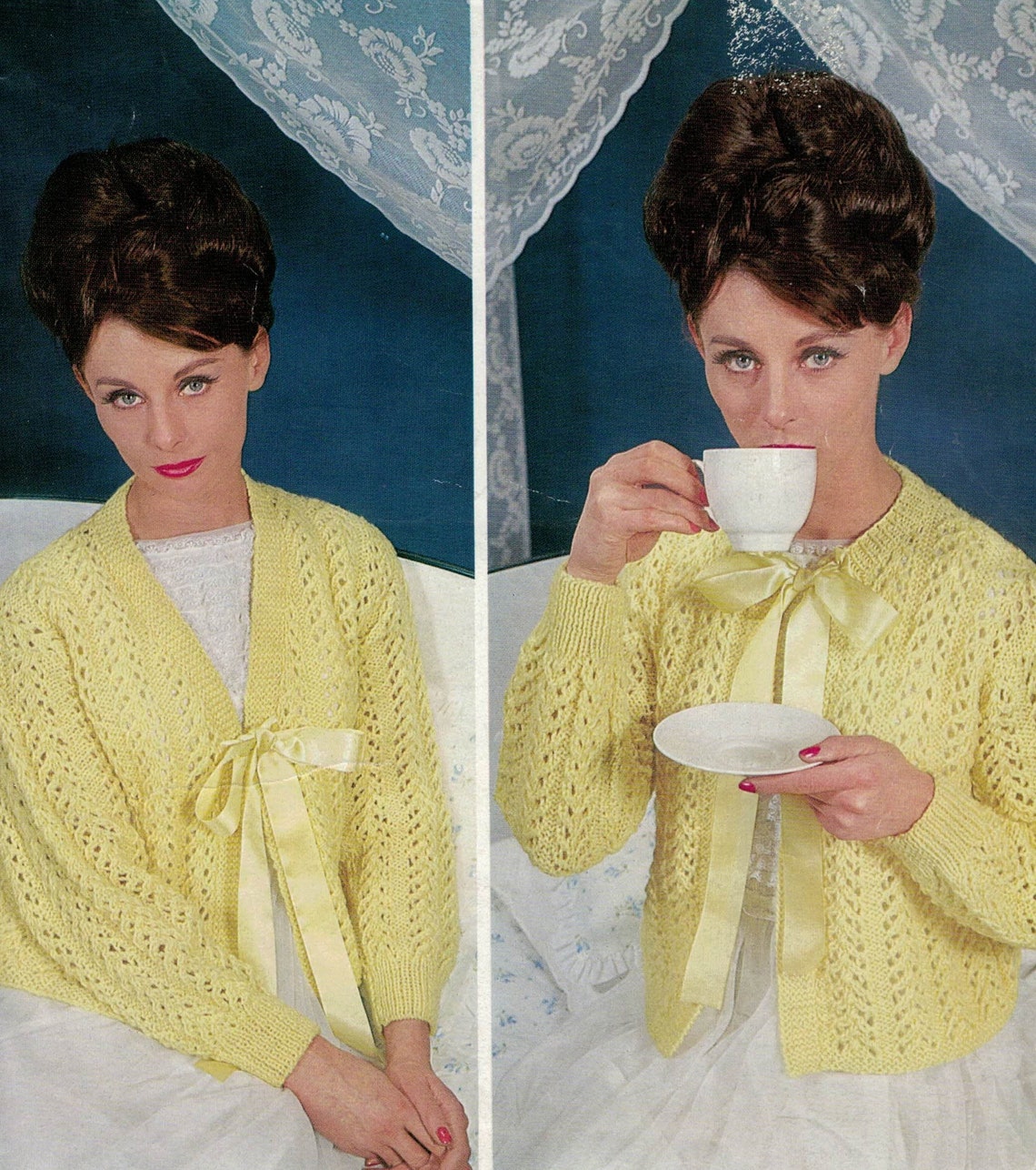 PDF Instant Download Vintage Knitting Pattern *lady's Lacy Bed Jackets ...