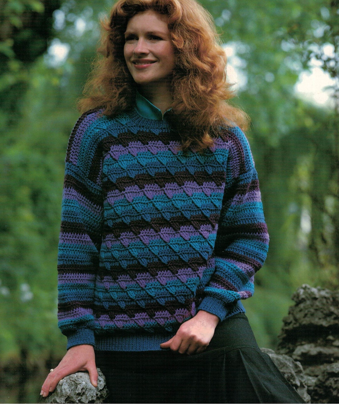 PDF Instant Download Crochet Pattern *ladies Crochet Sweater With ...
