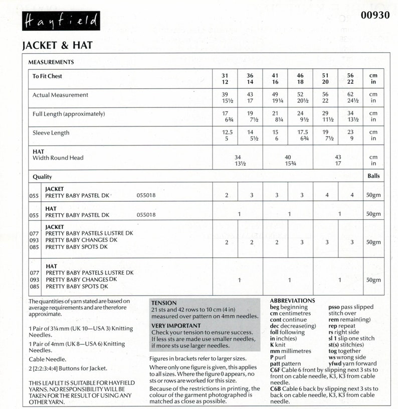 PDF Instant Download Knitting Pattern *baby DK Rib and Cable Jacket and ...