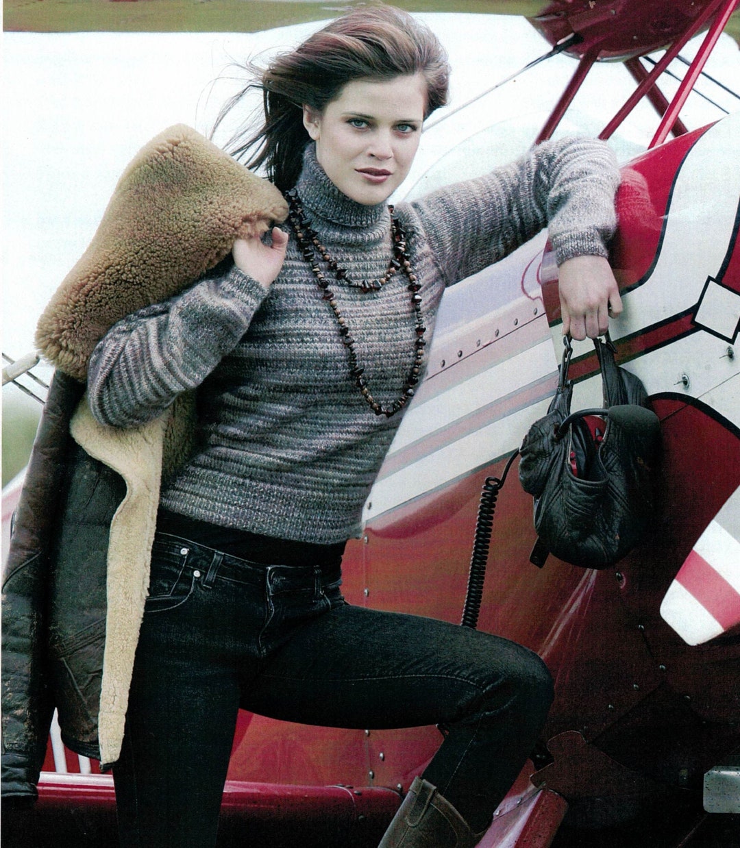 PDF Instant Download Knitting Pattern polo Neck Sweater in DK Yarn ...