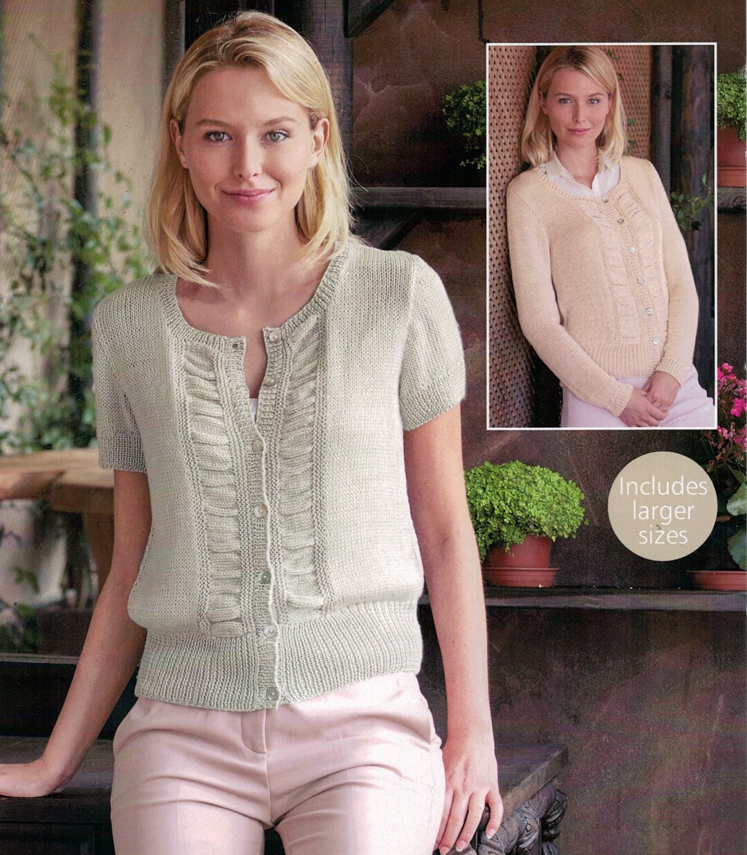 PDF Instant Download Knitting Pattern *summer Cardigan* DK Weight Yarn ...