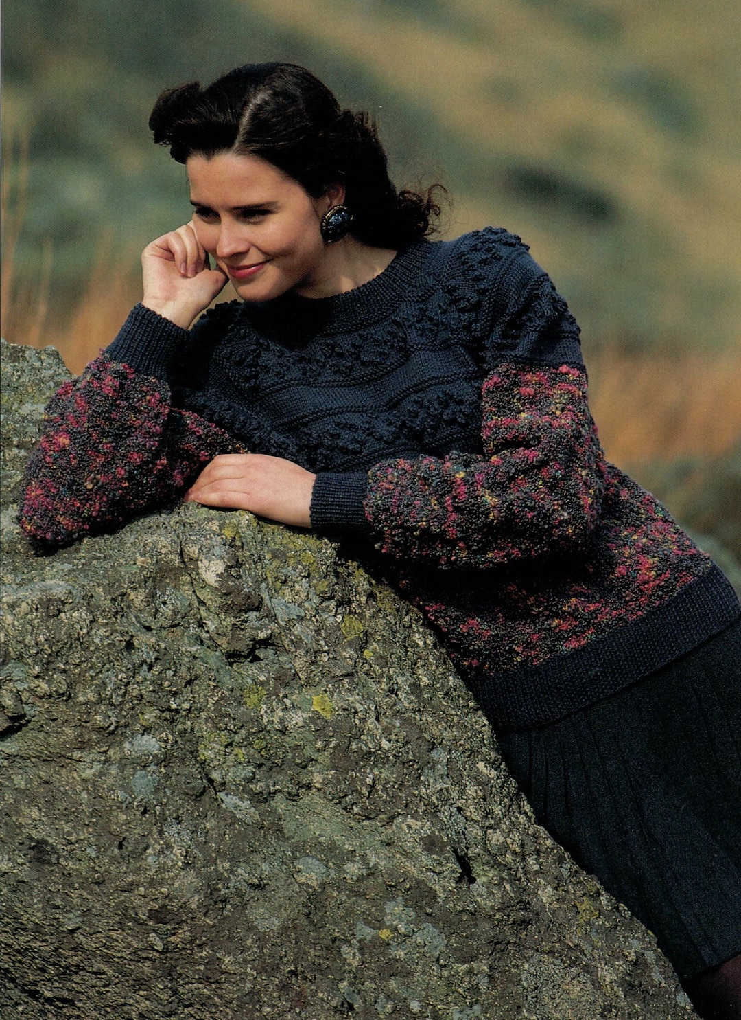 PDF Instant Download Knitting Pattern *chunky Boucle Sweater With DK ...
