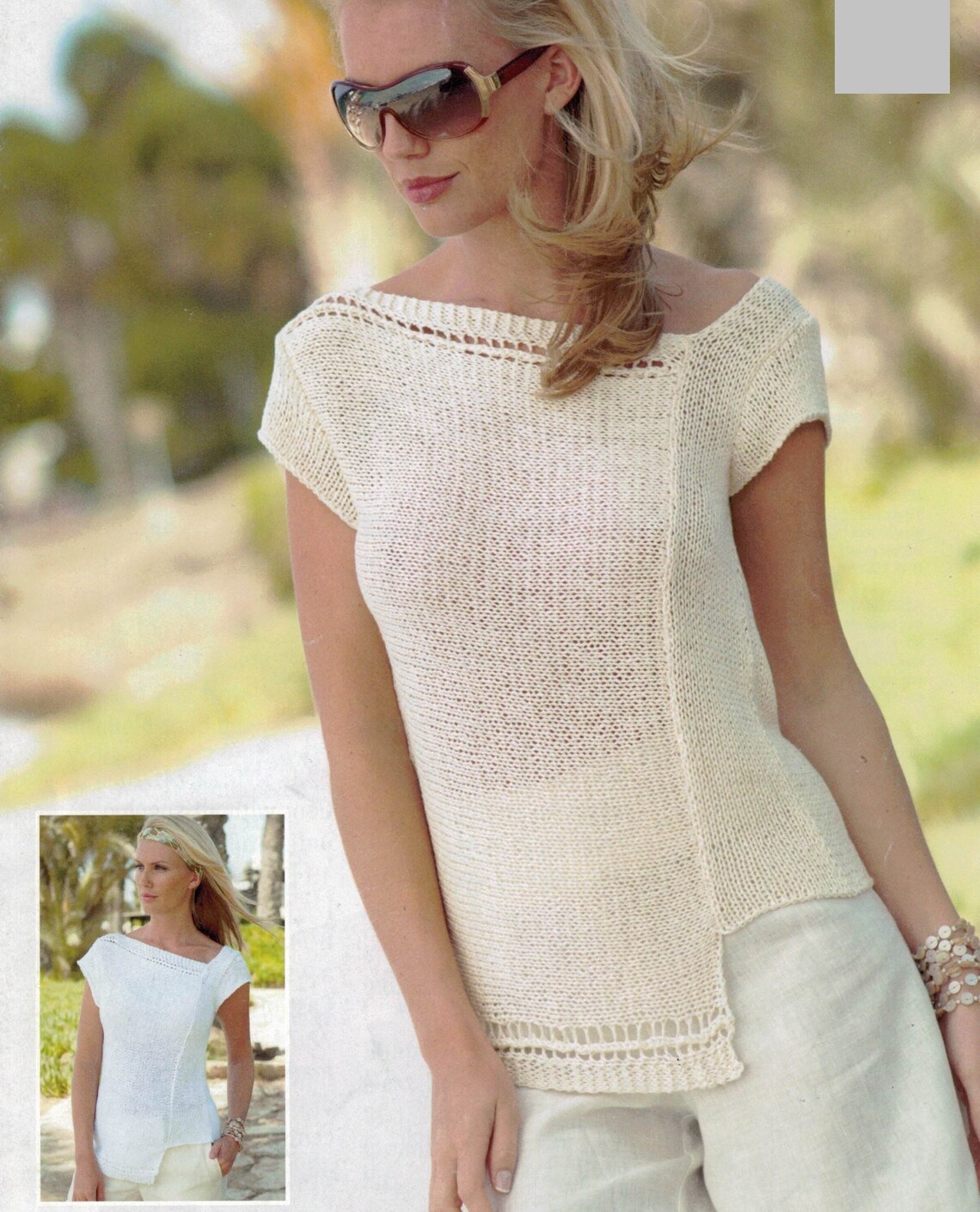 PDF Instant Download Knitting Pattern *lady's Asymmetrical Top * DK ...