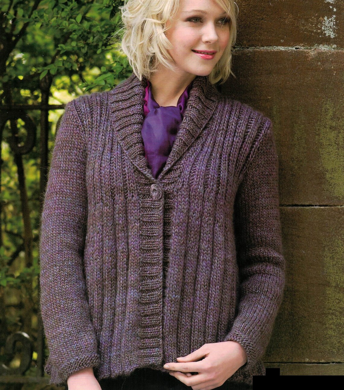 PDF Instant Download Knitting Pattern *easy Knit Jacket* Chunky Weight ...