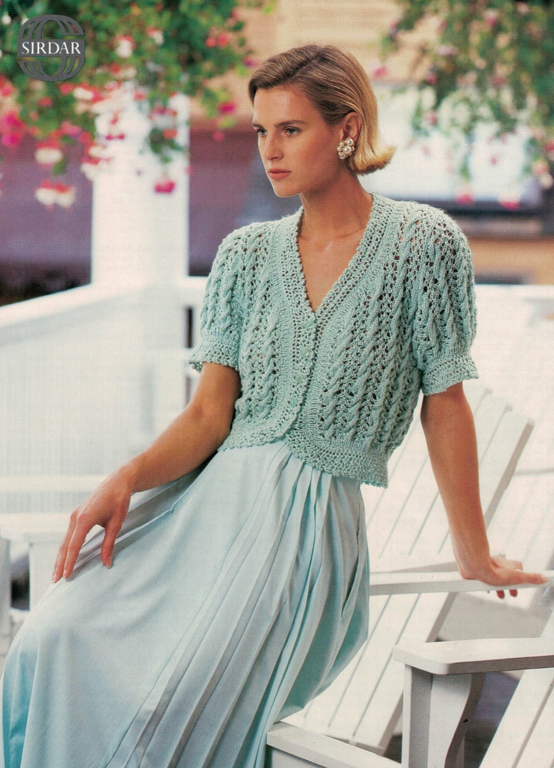 PDF Instant Download Knitting Pattern *lace and Cable Cardigan Top" DK ...