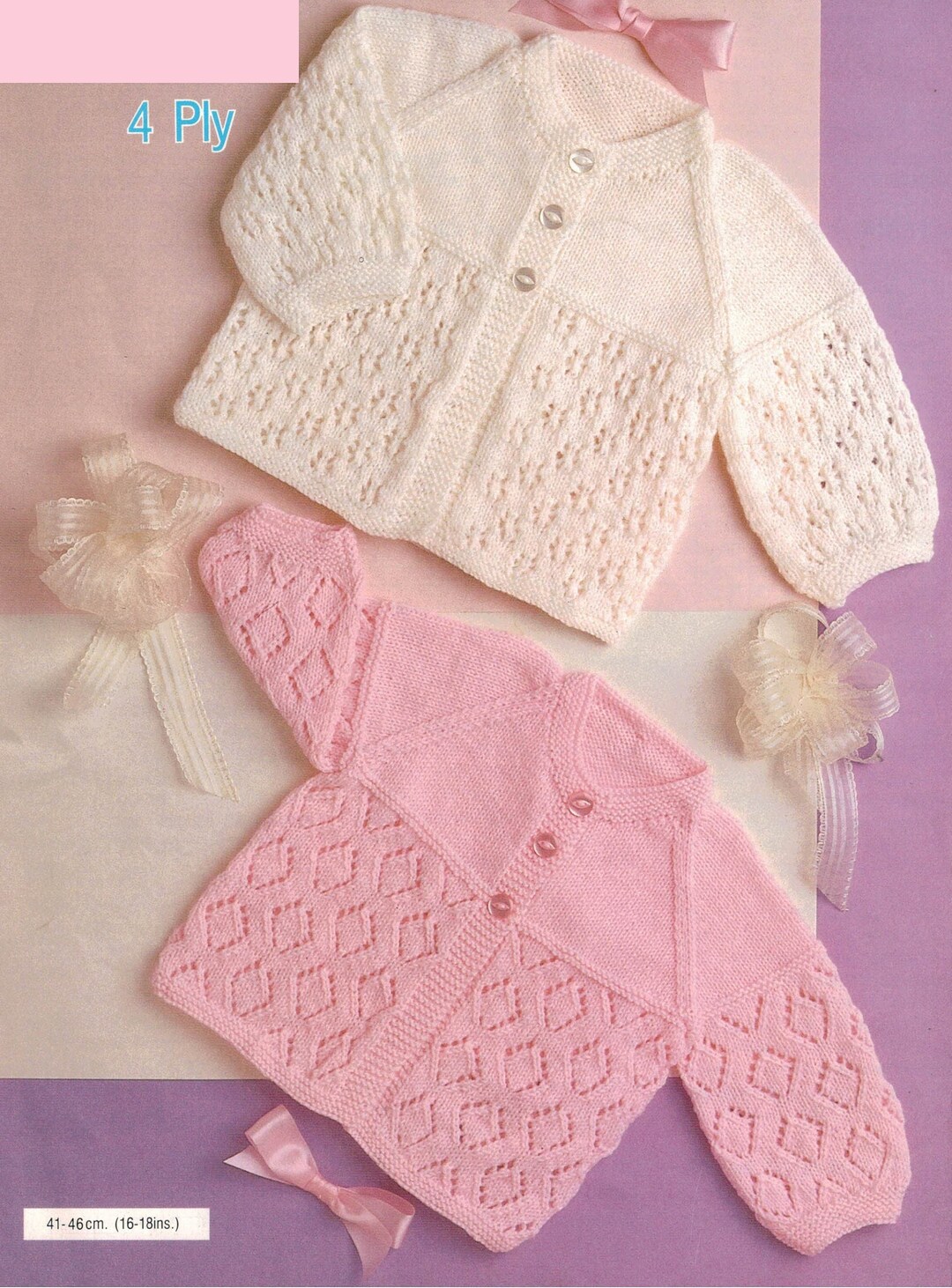 PDF Instant Download Knitting Pattern *baby's Matinee Jackets* 4ply ...