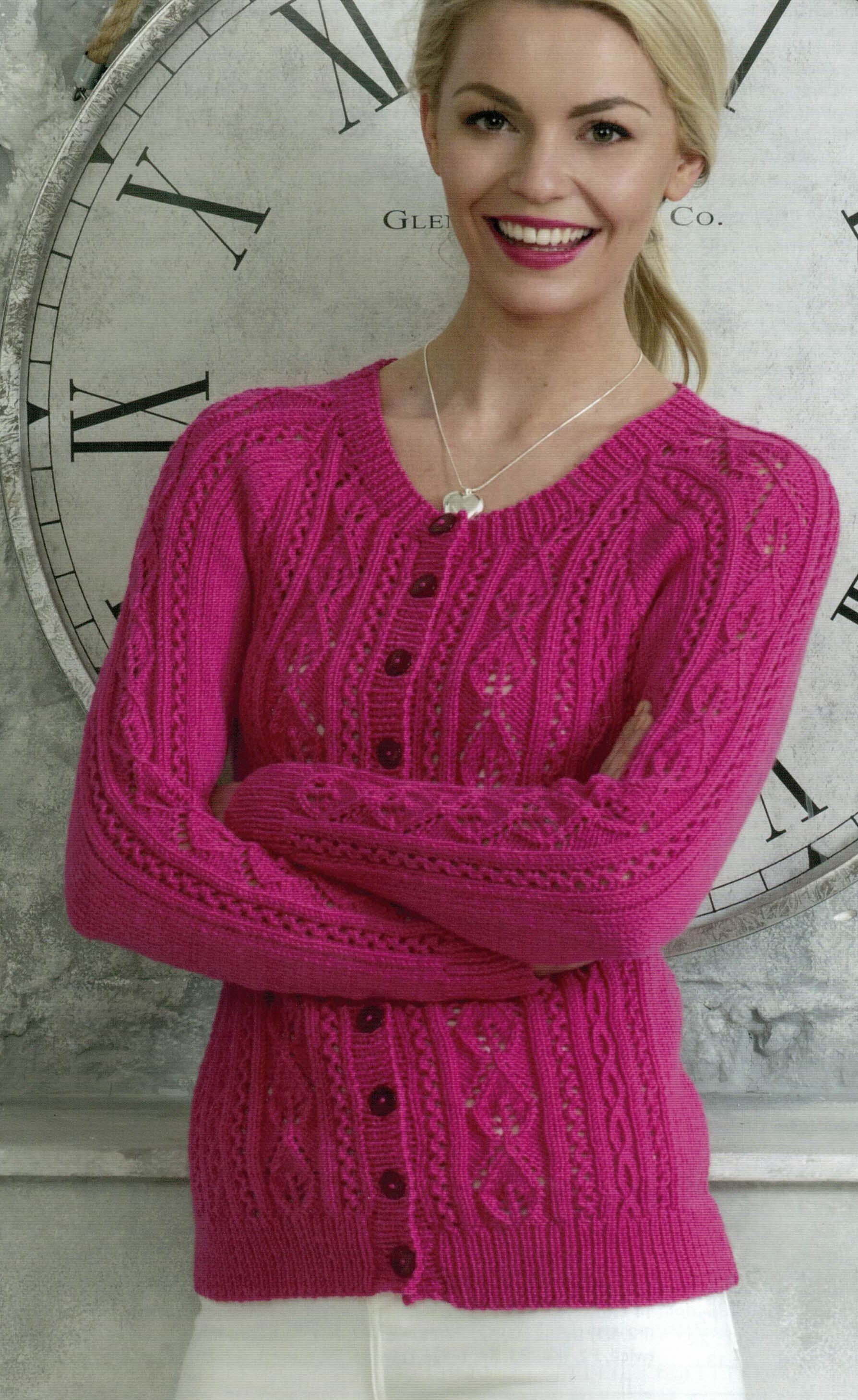 PDF Instant Download Knitting Pattern cable Cardigan and Sweater DK ...