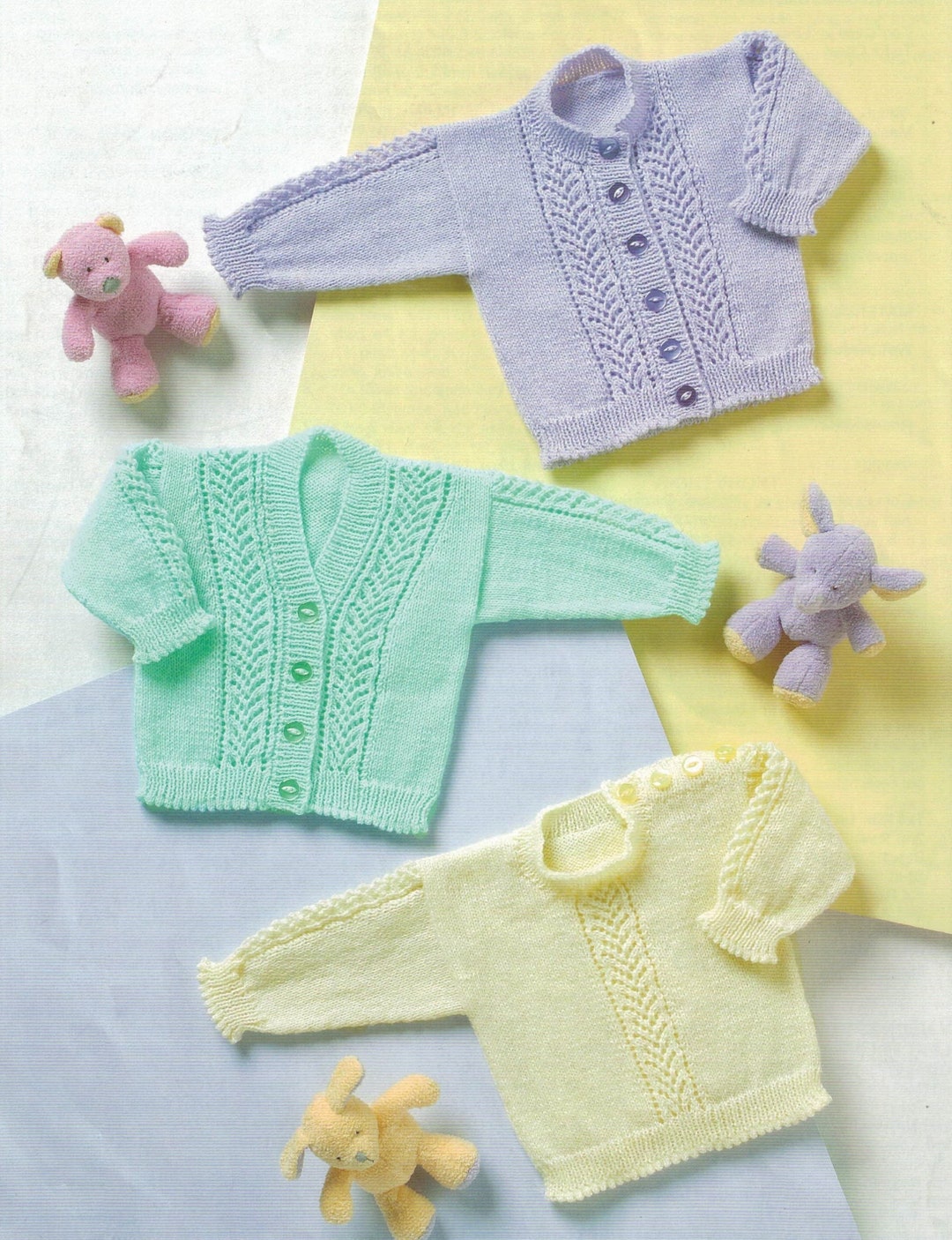 PDF Instant Download Knitting Pattern *baby's Cardigans & Sweater* 4ply ...