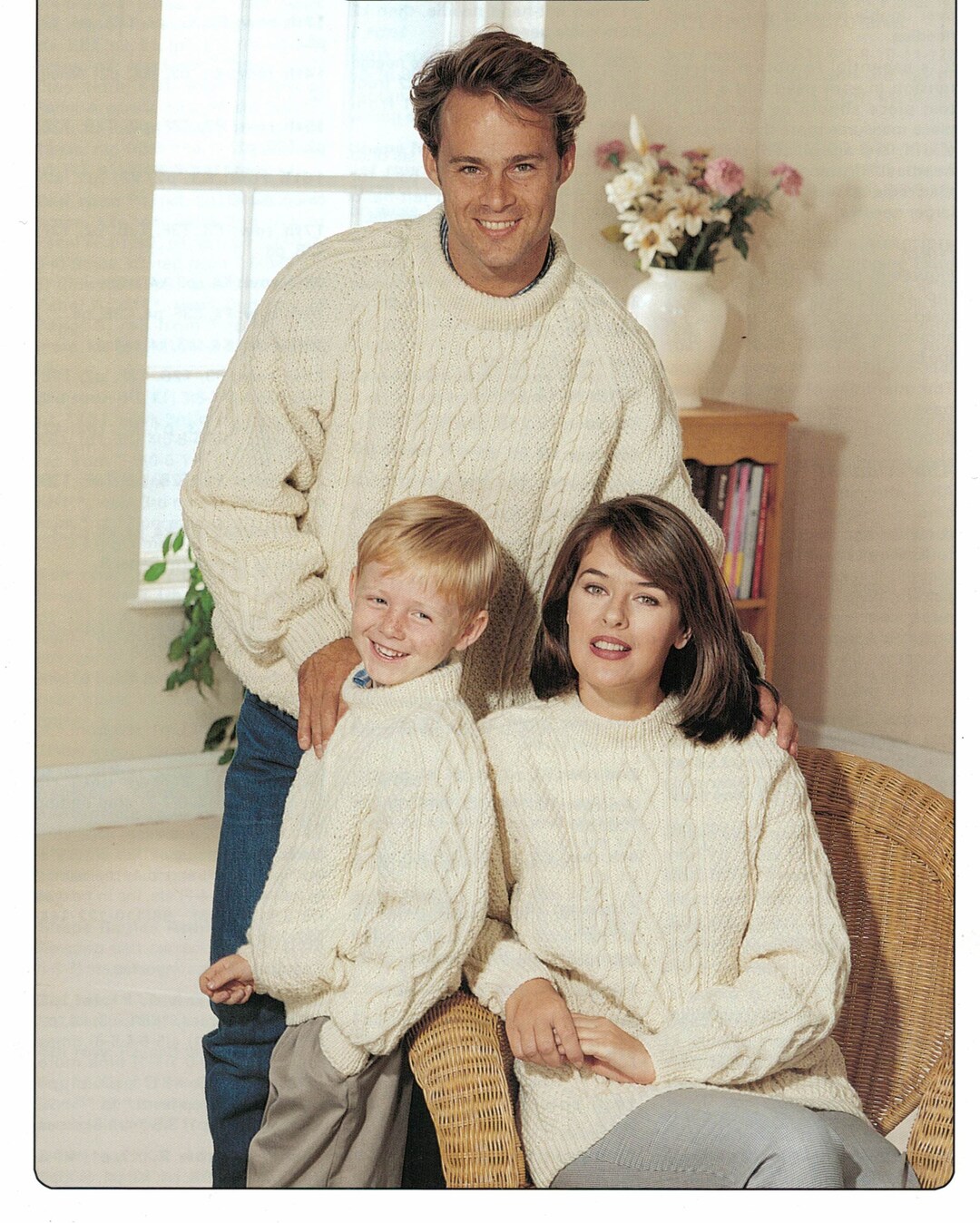 PDF Instant Download Knitting Pattern *classic Family Aran Sweaters ...