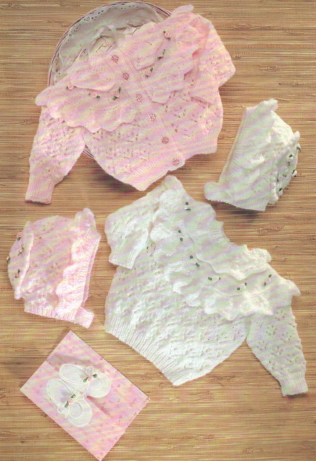 PDF Instant Download Knitting Pattern *baby's Ruffle Yoke Cardigan ...