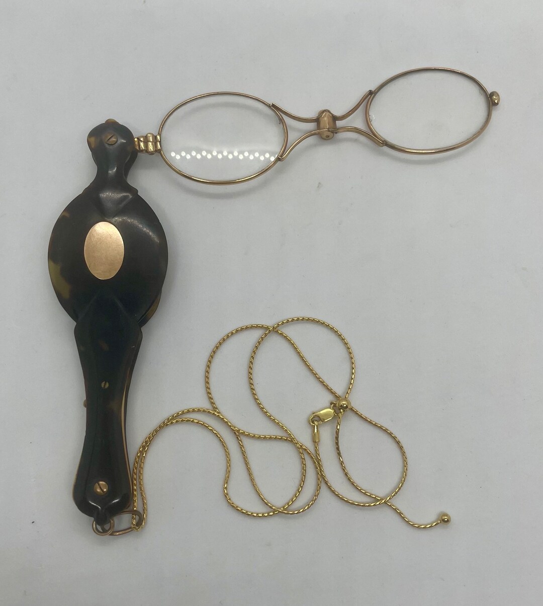 Gold (9kt) Lorgnette With Tortoise Shell Case - Etsy