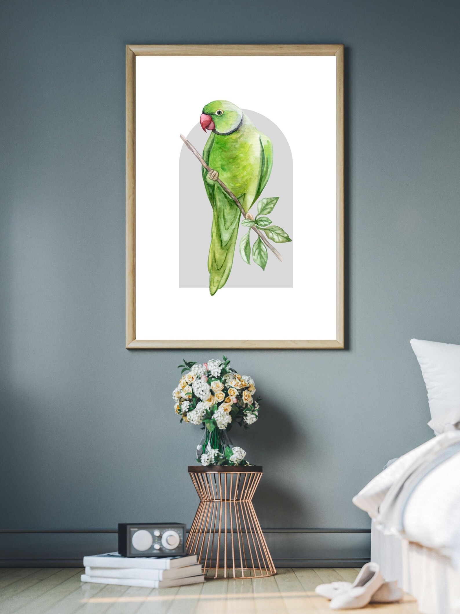 Parrot Illustration Printable, Green Parrot, Parakeet, Cateau Vert ...