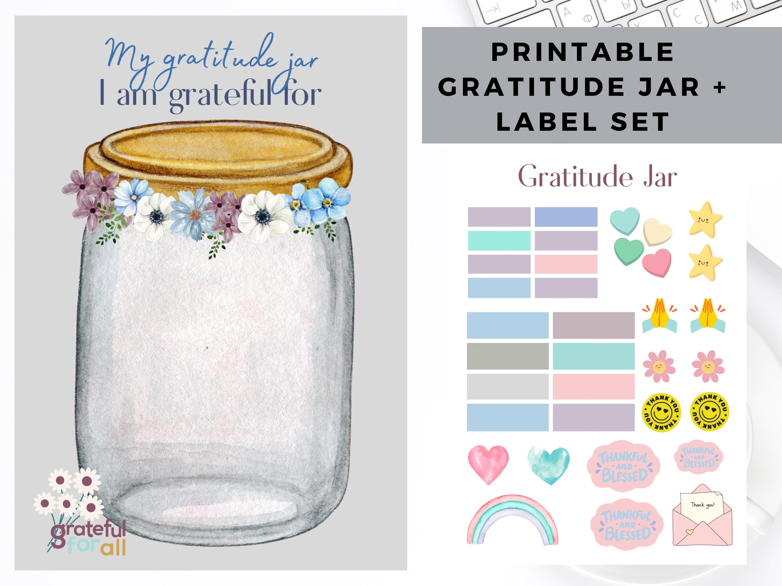 Gratitude Jar With Labels Set Printable, Mindfulness, Self-care ...