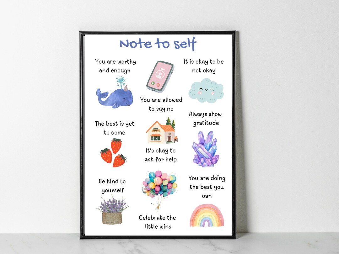 Note to Self Poster, Life Reminders, Life Quotes, Self-care, Therapy ...