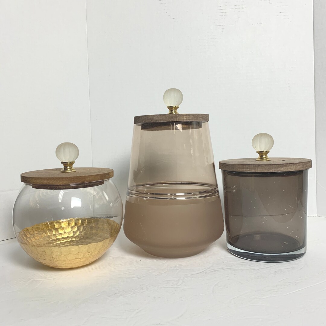 Boho Scandinavian Canister Set With Custom Lids and Oversized Flat ...