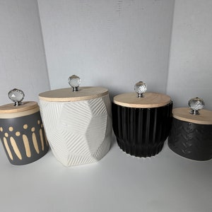 Boho Scandinavian Canister Set With Mixed Textures and Colors / Wood ...