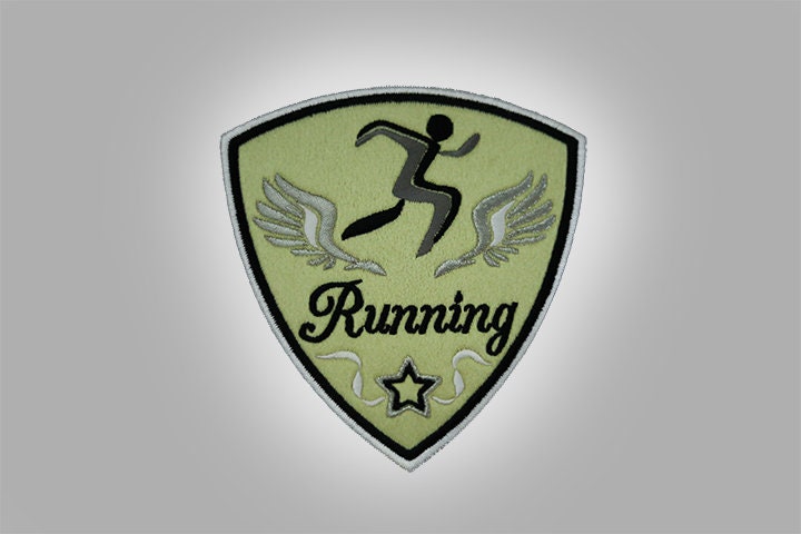 Running Embroidered Patch - 5x5" - Etsy