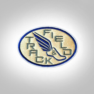 Track & Field Oval Embroidered Patch - Etsy