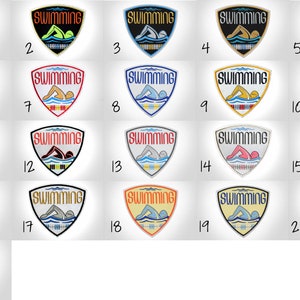 Swimming Embroidered Patch 5x5 - Etsy