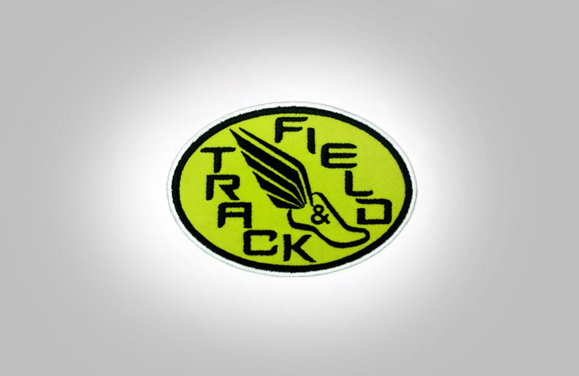 Track & Field Oval Embroidered Patch - Etsy