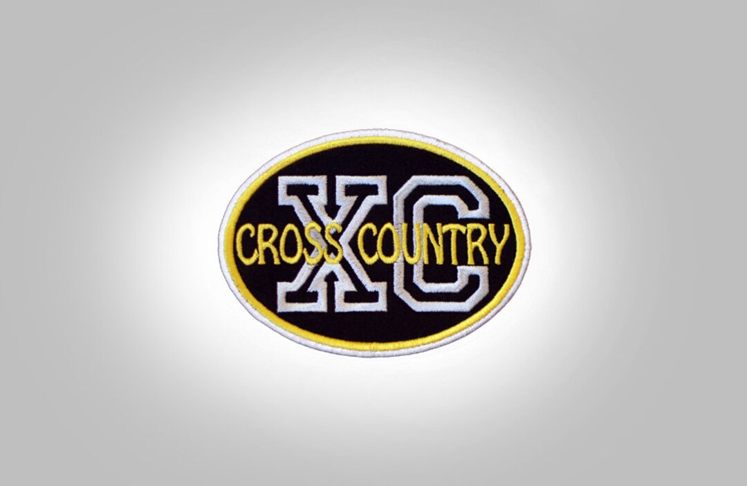 Cross Country Oval Embroidered Patch - Etsy