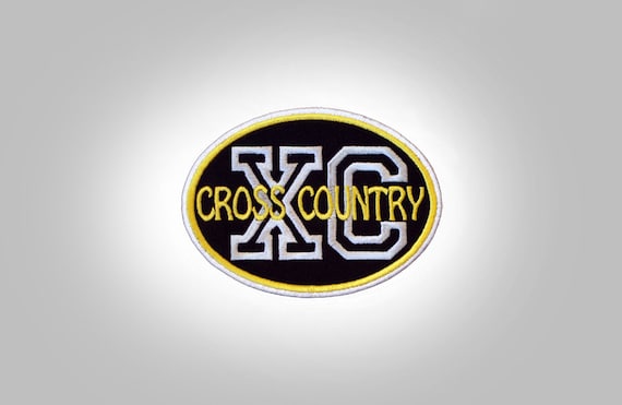 Cross Country Oval Embroidered Patch | Etsy