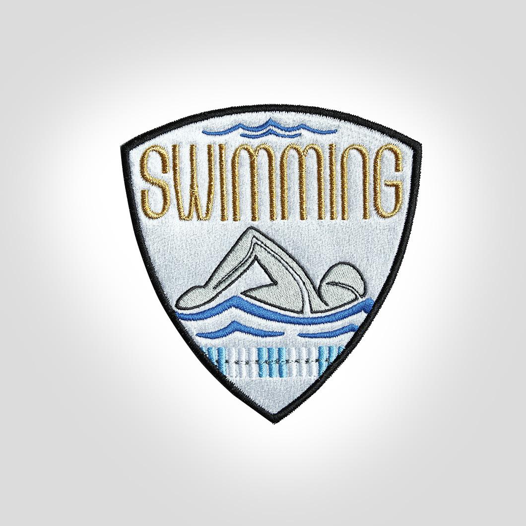 Swimming Embroidered Patch - 5x5" - Etsy