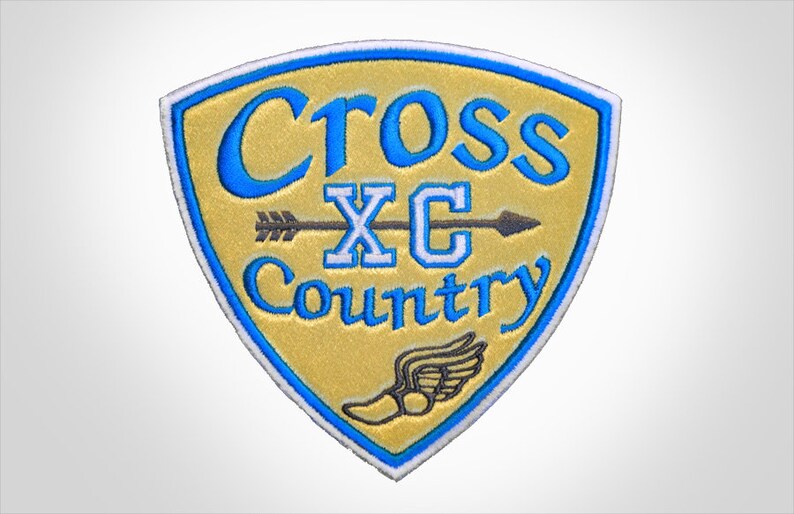 Cross Country Embroidered Patch Large - Etsy