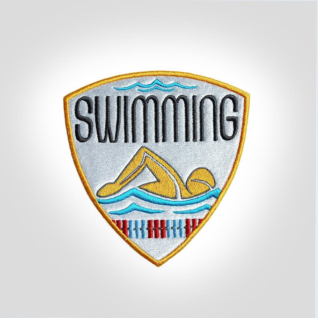 Swimming Embroidered Patch - 5x5" - Etsy