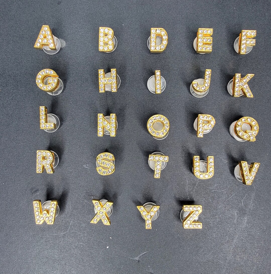 Small GOLD Letter Croc Charms, Gold Letters Croc Charms, A-Z Letters ...