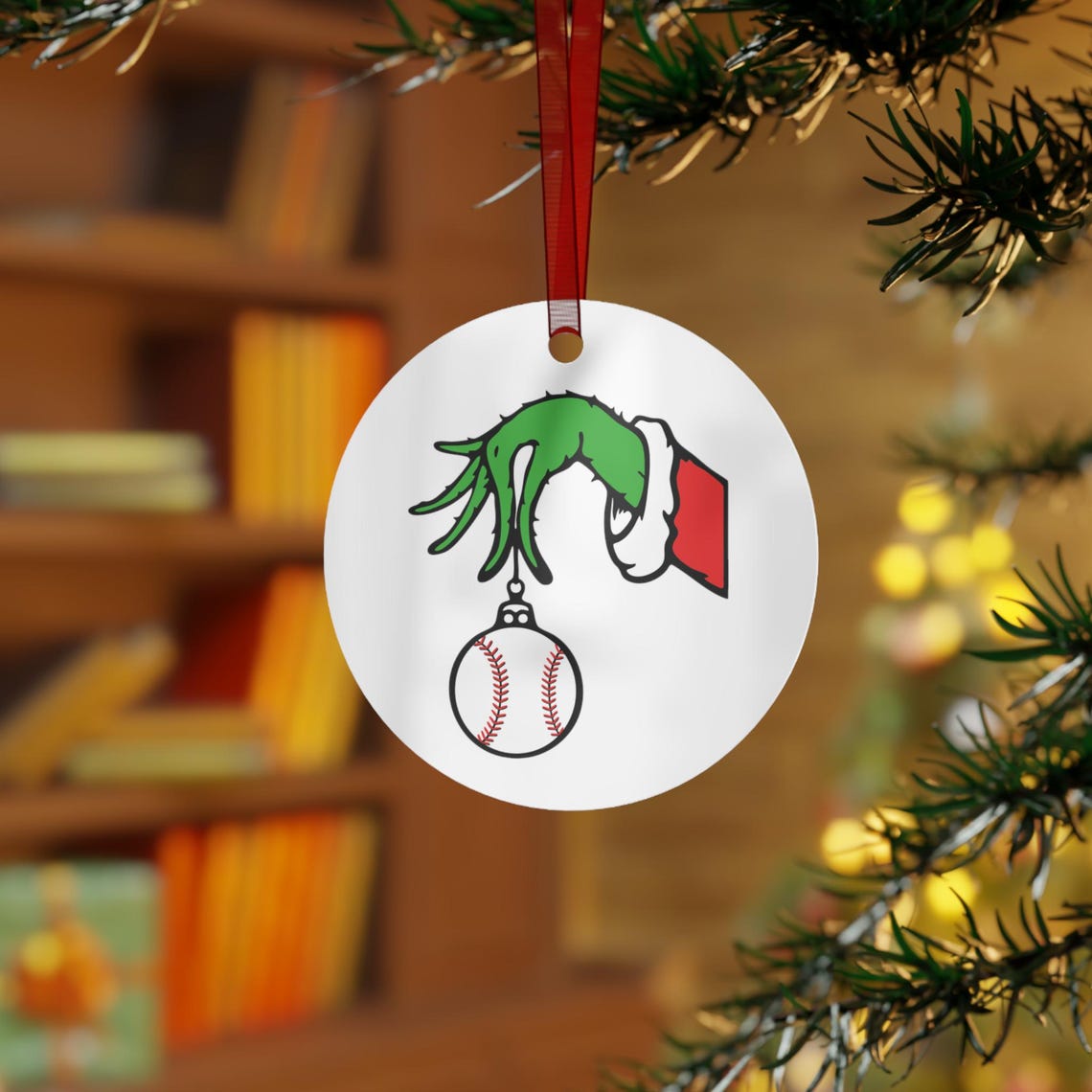 Grinch Holding Baseball Ornament SVG | Christmas Grinch Cut File for ...