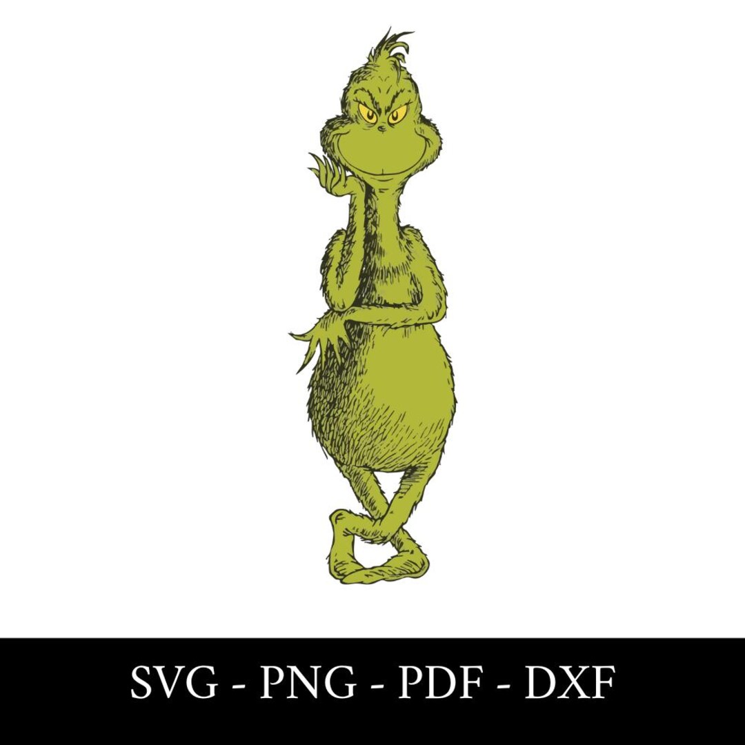 Grinch Svg Png Dxf Pdf Dr. Seuss Style Annoyed Grinch Design for Cricut ...