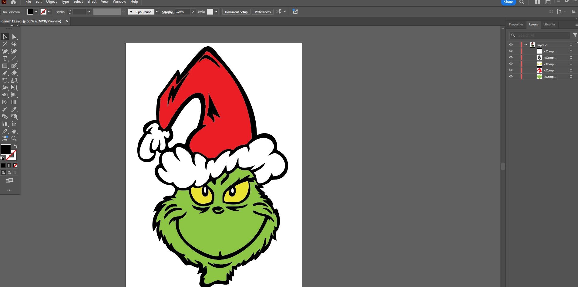 Funny Grinch Face Christmas Clip Art - Svg, Png, Dxf, Pdf - Holiday ...