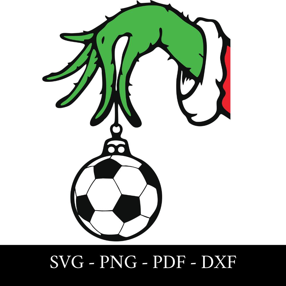 Grinch Holding Soccer Ornament SVG | Christmas Grinch Cut File for ...