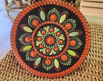 Hand-painted Magnet Mandala Dot Art Fridge Magnet Mini Canvas Hand ...