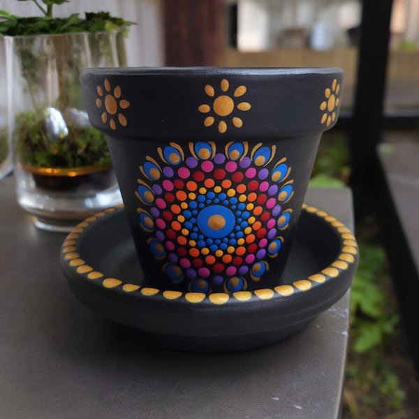 Dot Mandala Pot - Etsy
