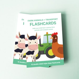 Farm Animals and Transport Flashcards - Etsy UK