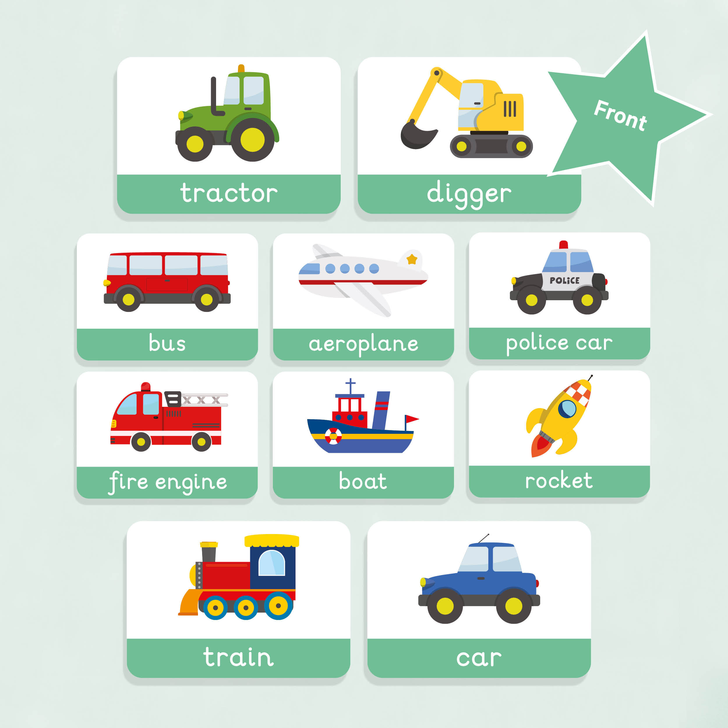 Farm Animals and Transport Flashcards - Etsy UK