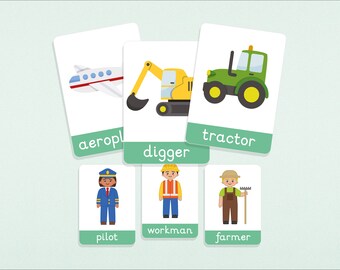 Farm Animals and Transport Flashcards | Etsy UK