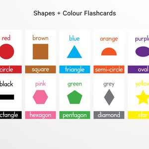 Colour Flashcards and Shape Flashcards for Toddlers - Etsy