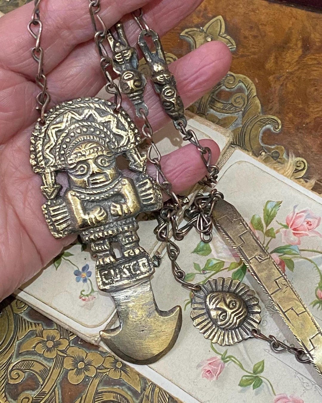 Rare Vintage Original 1950s/60s Peruvian Inca Brass Cusco Tourist ...