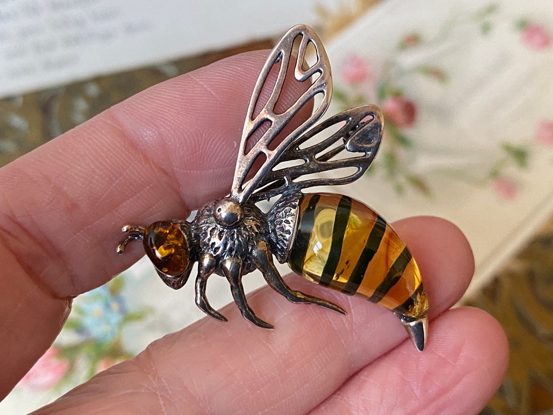 Fabulous Unusual Vintage Sterling Silver Wasp Insect Brooch / Pin 4 - Etsy