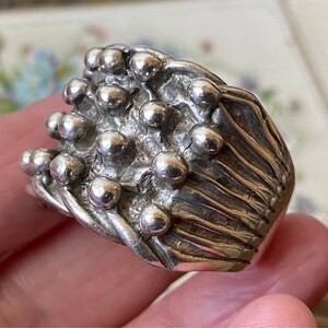 Fantastic Original Vintage Hallmarked Thick Heavy Solid Sterling Silver Mens keeper Statement ...