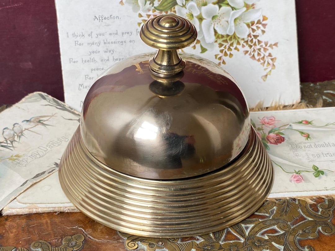 Fantastic Antique Victorian/edwardian Brass Service /shop Counter Bell ...