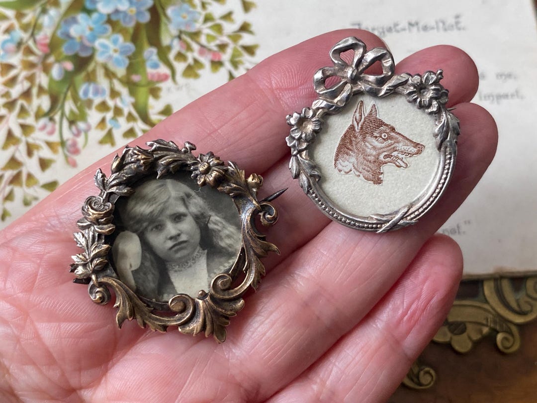 Two Fabulous Unusual Antique Edwardian French Photograph Locket ...